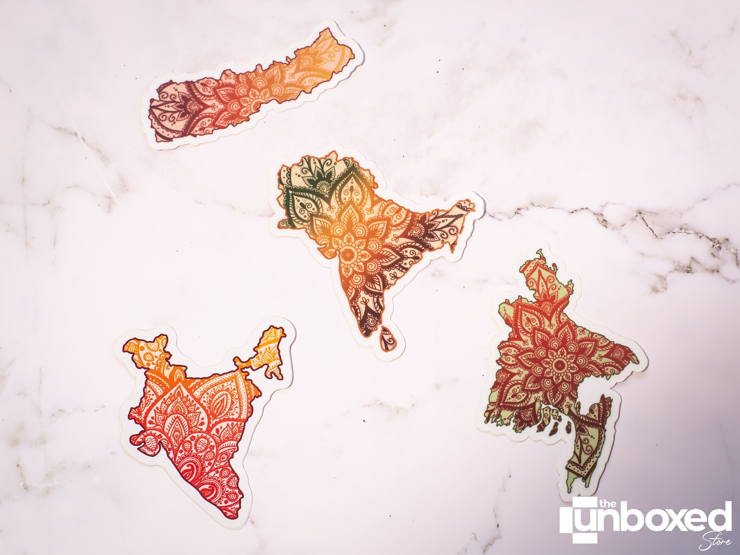 South Asia Map Sticker Desi Sticker Mandala Sticker | Etsy