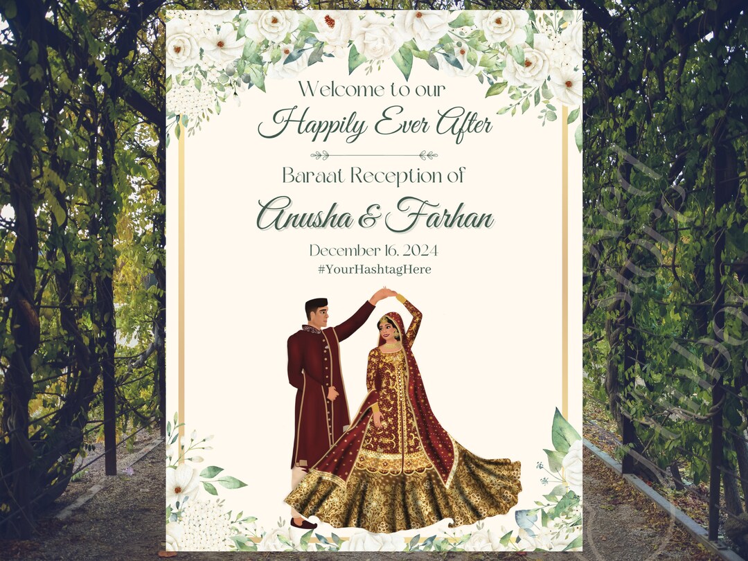 Customizable Baraat Wedding Welcome Sign (digital Download) - Etsy