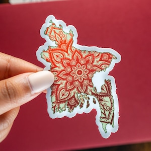 Bangladesh Map Sticker | Desi Sticker - Mandala Sticker | South Asian ...