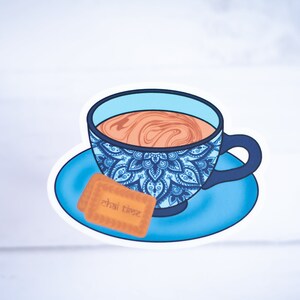 Chai Time Sticker | Desi Sticker | Indian Food Chai Coffee Biscuit ...