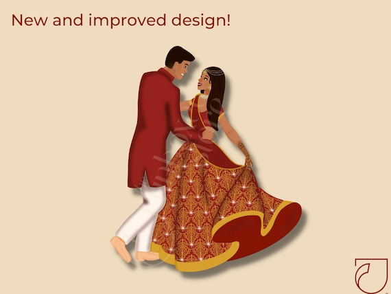 Indian Cinderella Clear Matte Sticker Indian Bride and Groom - Etsy