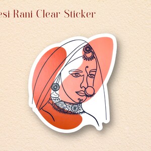 Clear Line Art Sticker: Desi Rani Bollywood Inspired Sticker | Etsy