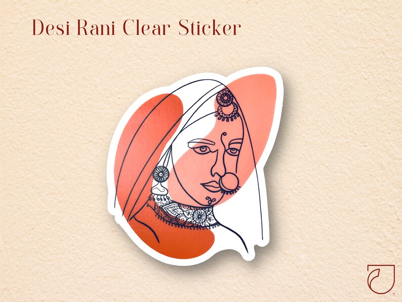 Clear Line Art Sticker: Desi Rani Bollywood Inspired Sticker - Etsy