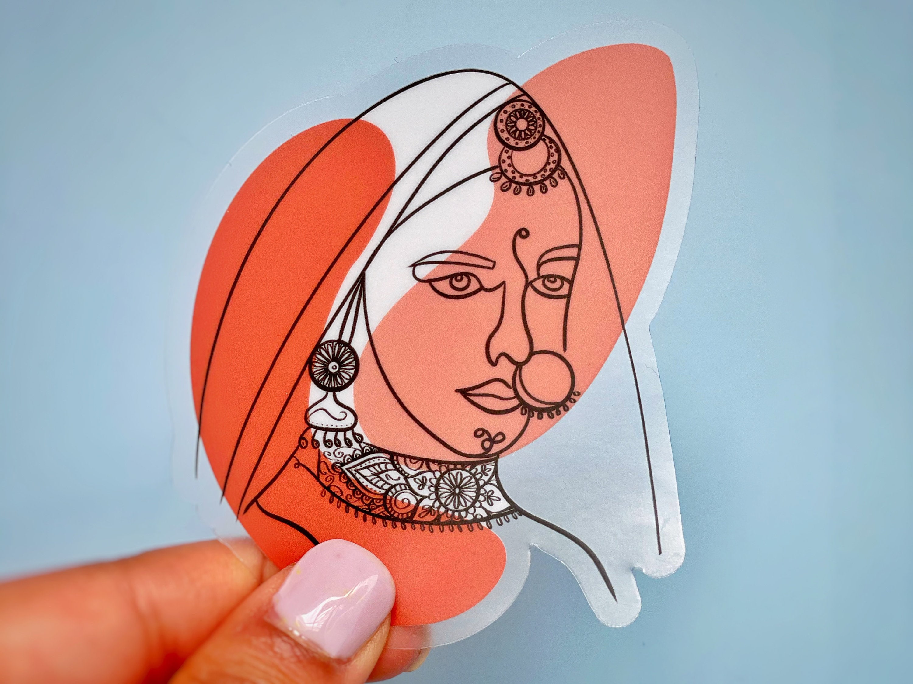 Clear Line Art Sticker: Desi Rani Bollywood Inspired Sticker | Etsy