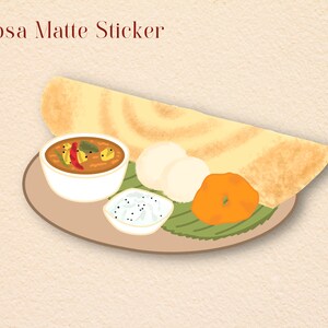 Dosa Sticker: South Indian Food, Waterproof Vinyl Decal - Etsy