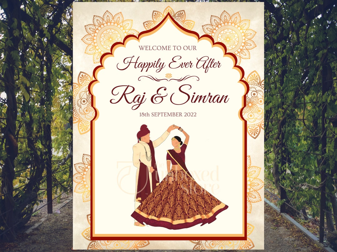 Buy Indian Wedding Welcome Sign HASSLE FREE Customizable Digital Online ...