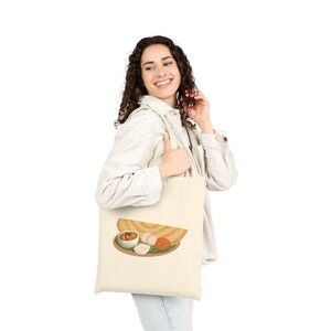 Dosa Cotton Canvas Tote Bag | Dosa Idli Sambar Vada Chutney Eco ...