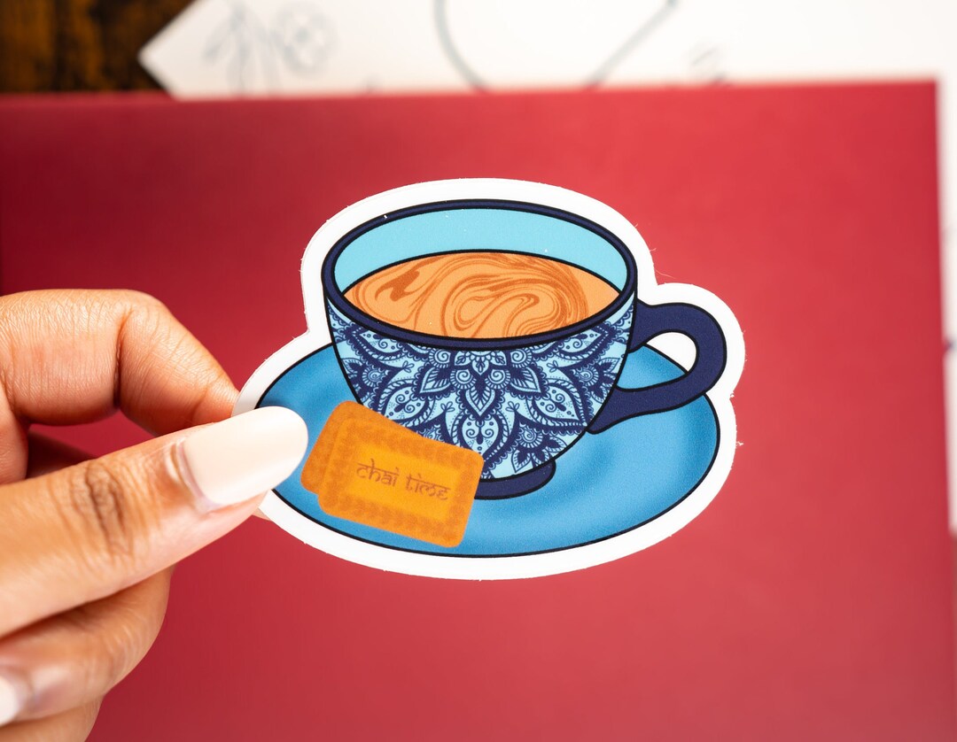 Chai Time Sticker | Desi Sticker | Indian Food Chai Coffee Biscuit ...