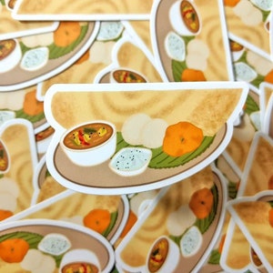 Dosa Sticker: South Indian Food, Waterproof Vinyl Decal - Etsy