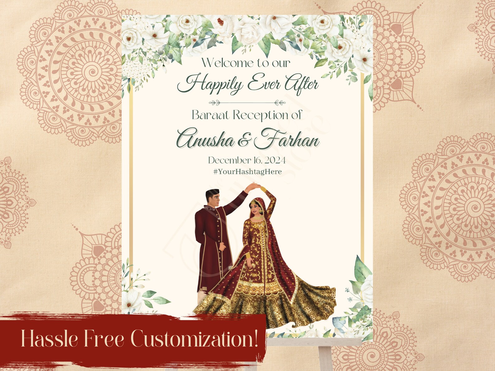 Customizable Baraat Wedding Welcome Sign (digital Download) - Etsy