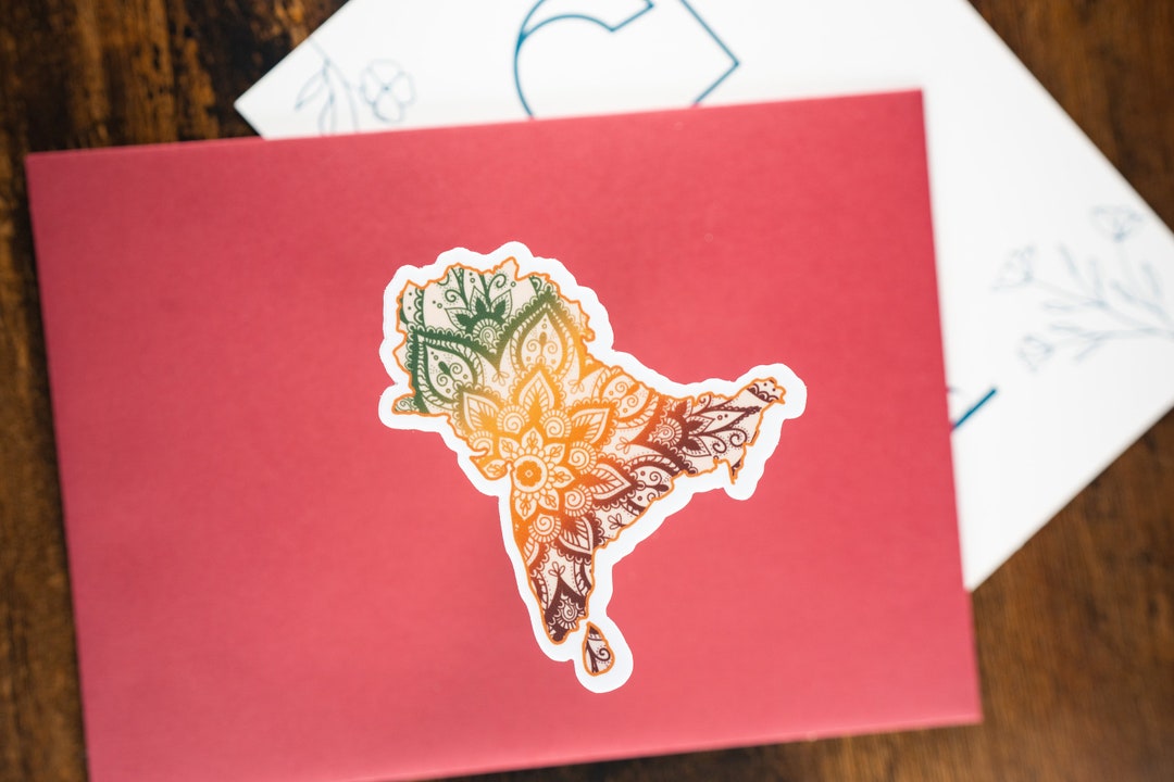 South Asia Map Sticker | Desi Sticker - Mandala Sticker | South Asian ...