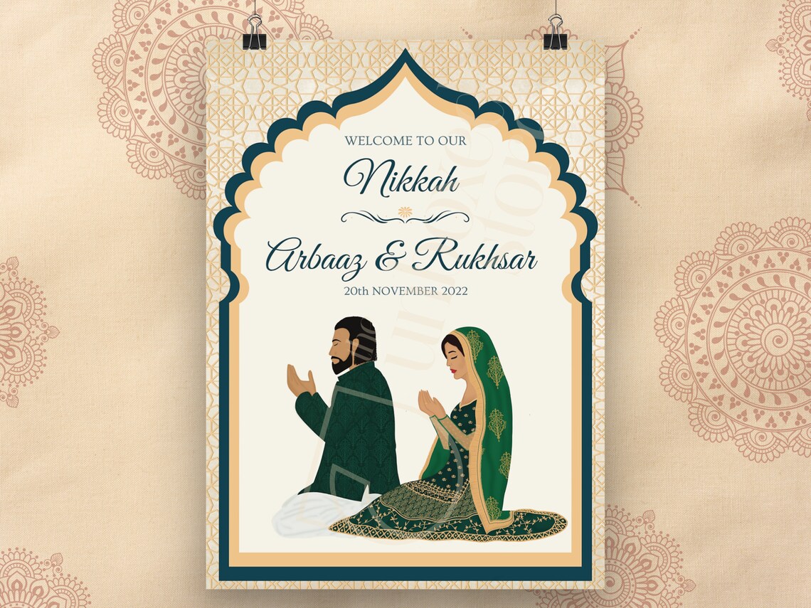 Nikkah Welcome Sign HASSLE FREE Customizable Digital Wedding - Etsy