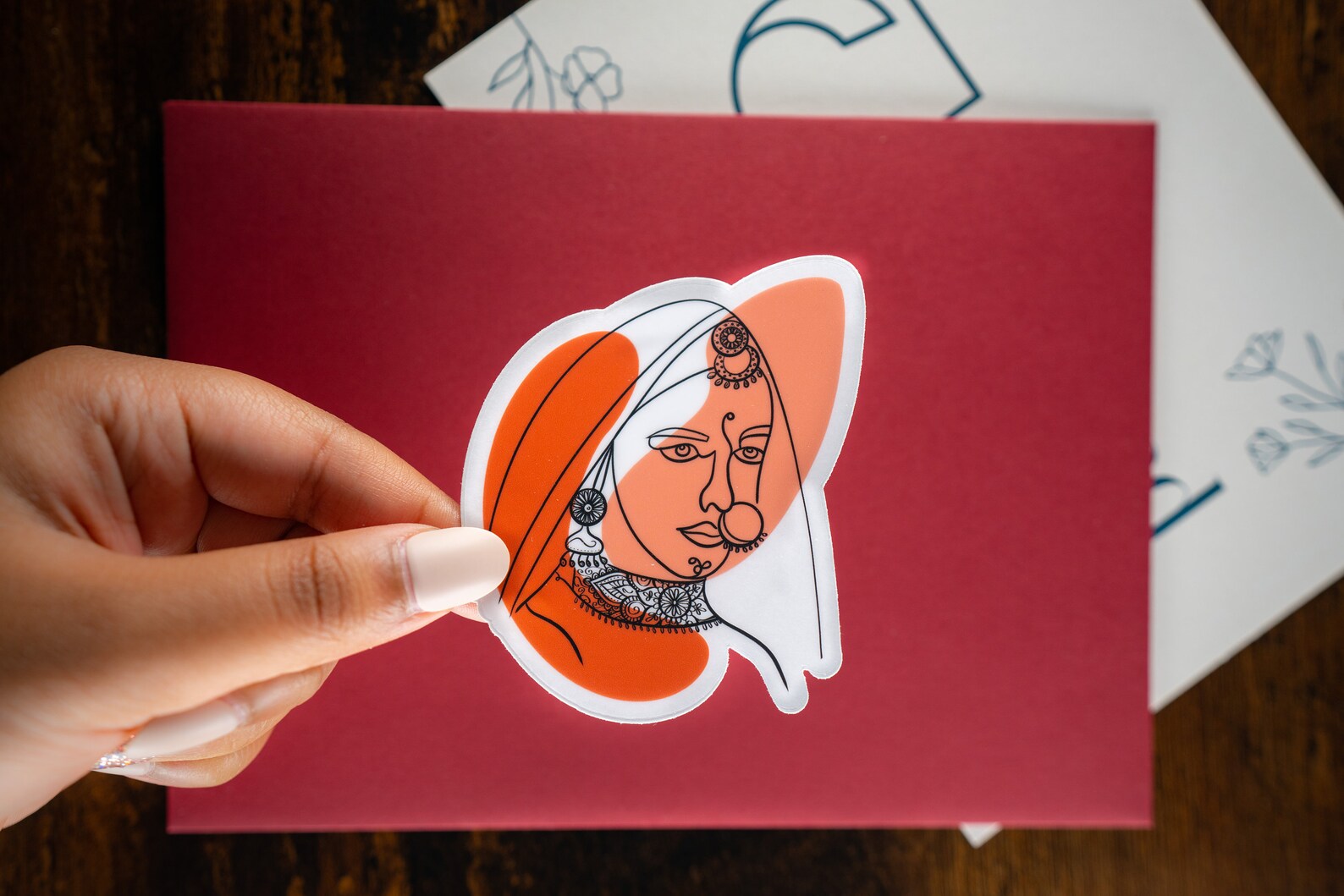 Clear Line Art Sticker: Desi Rani Bollywood Inspired Sticker | Etsy India