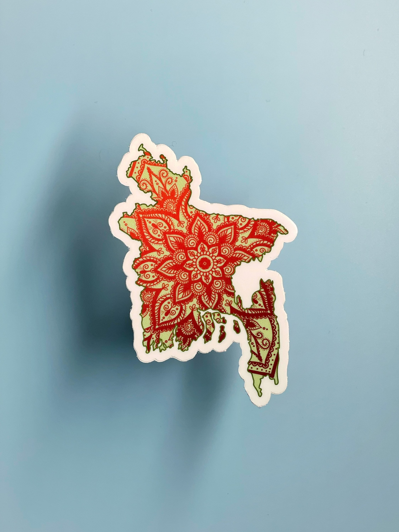 Bangladesh Map Sticker Desi Sticker Mandala Sticker | Etsy