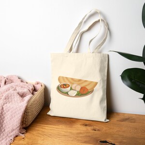 Dosa Cotton Canvas Tote Bag | Dosa Idli Sambar Vada Chutney Eco ...