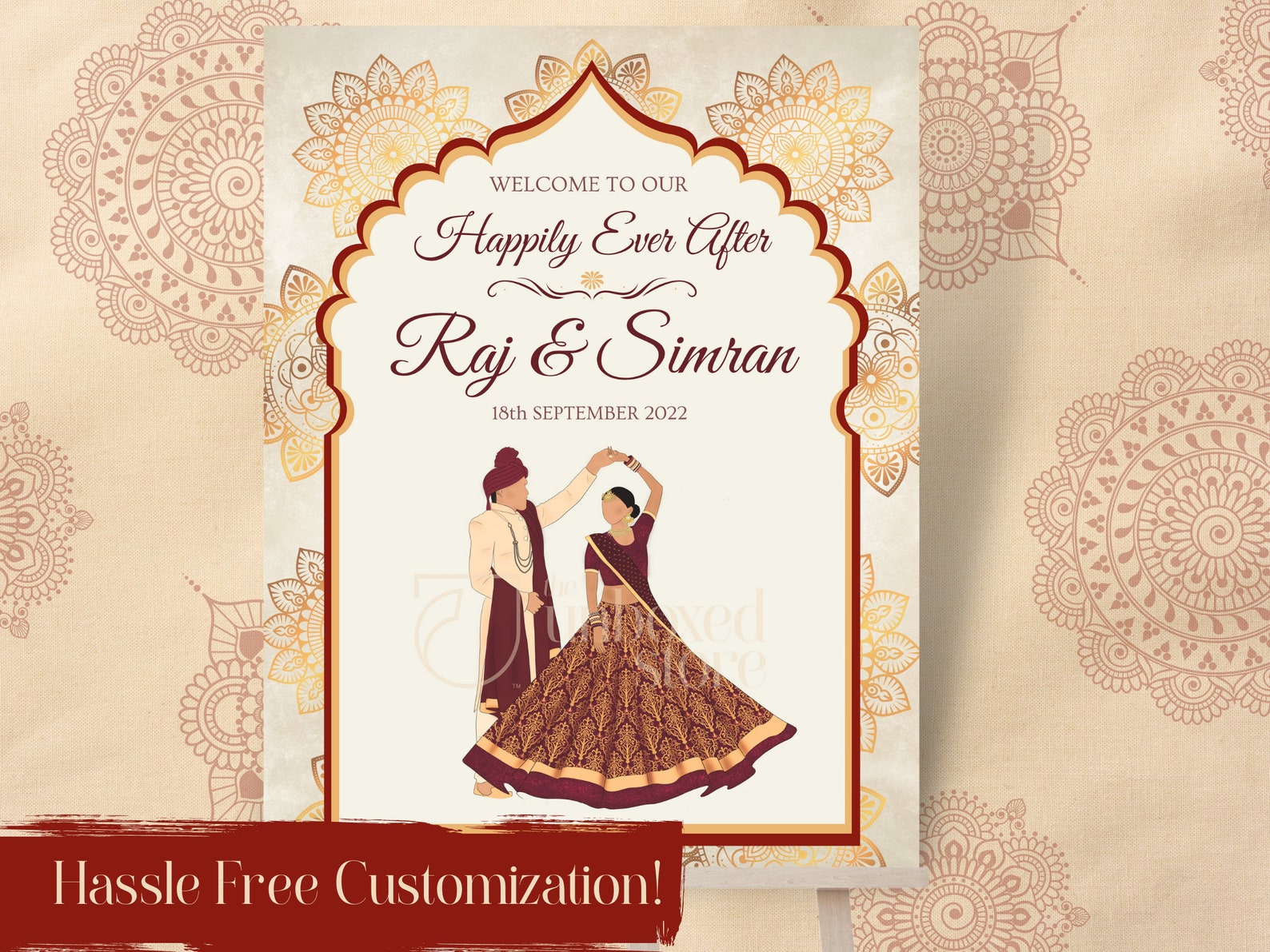 Buy Indian Wedding Welcome Sign HASSLE FREE Customizable Digital Online ...