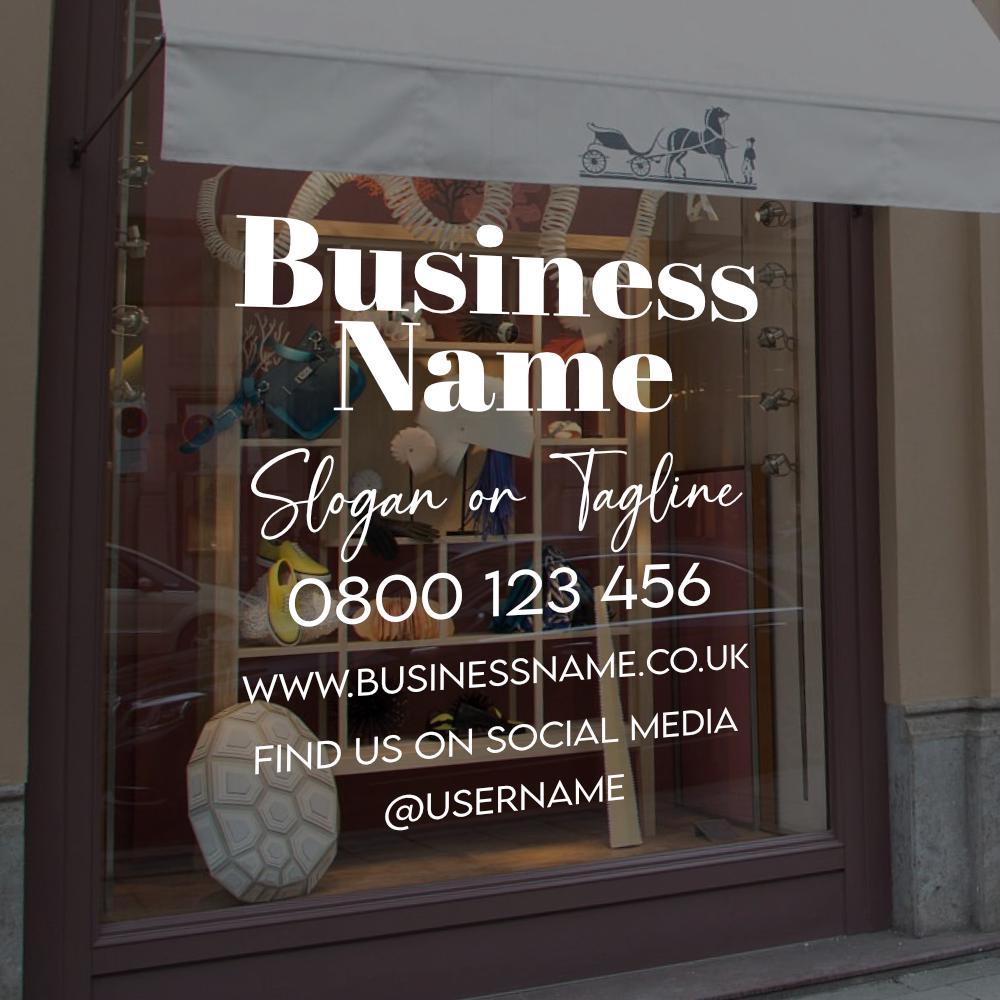 Personalized Business Window Decal | Custom Company Logo & Text Vinyl ...