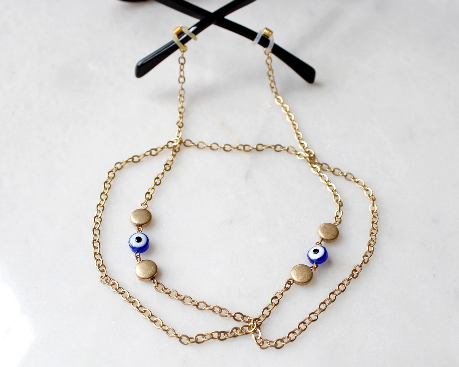 Blue Eyes Beads Maskglasses Chain. Eyes Mask Chain. Boho - Etsy