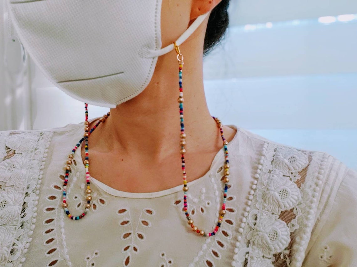 Ethnic Multi Beads Sunglasses Mask Chain.rainbow Beaded - Etsy