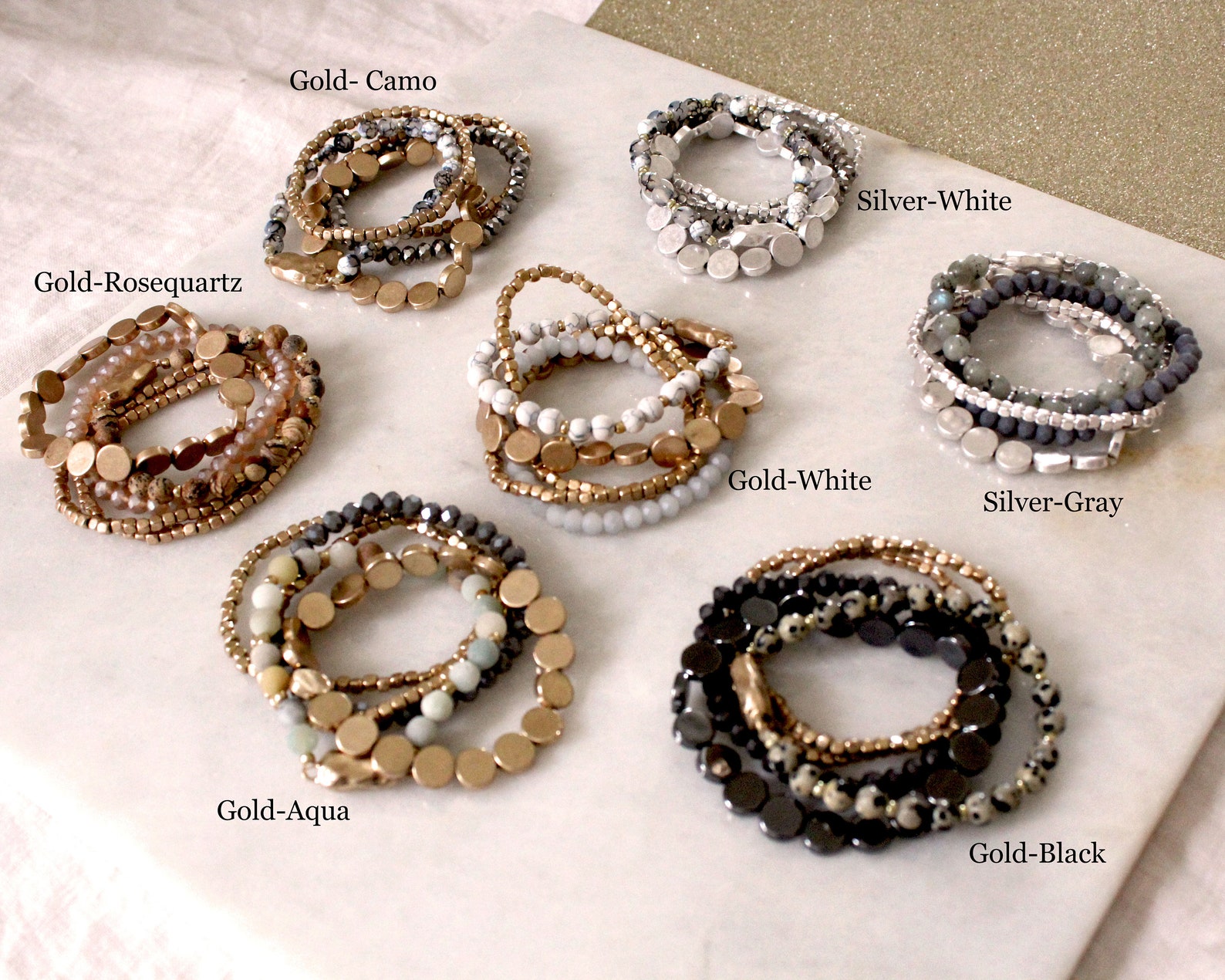 5strand Layering Stackable Crystal Natural Stone Beaded - Etsy