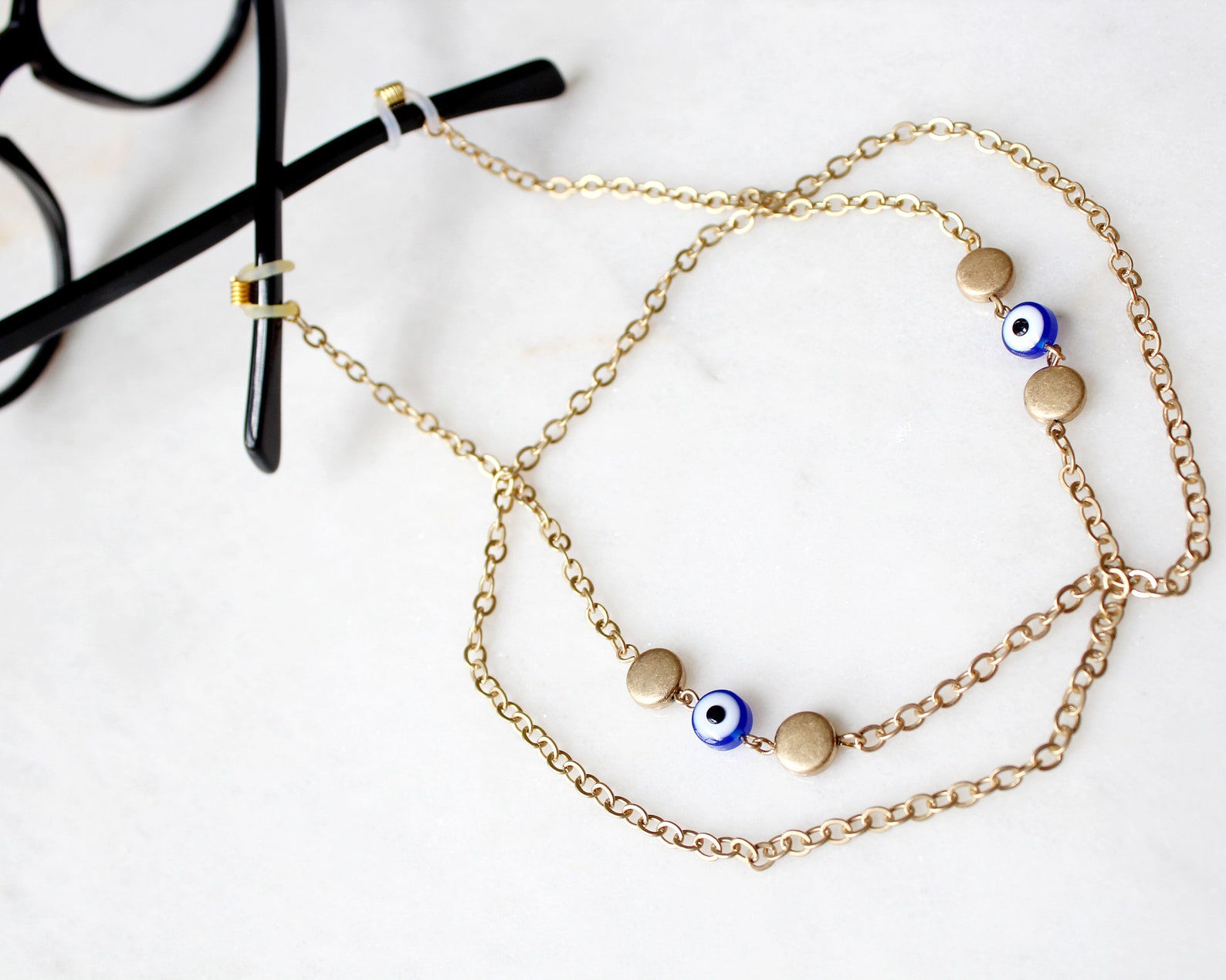 Blue Eyes Beads Maskglasses Chain. Eyes Mask Chain. Boho - Etsy