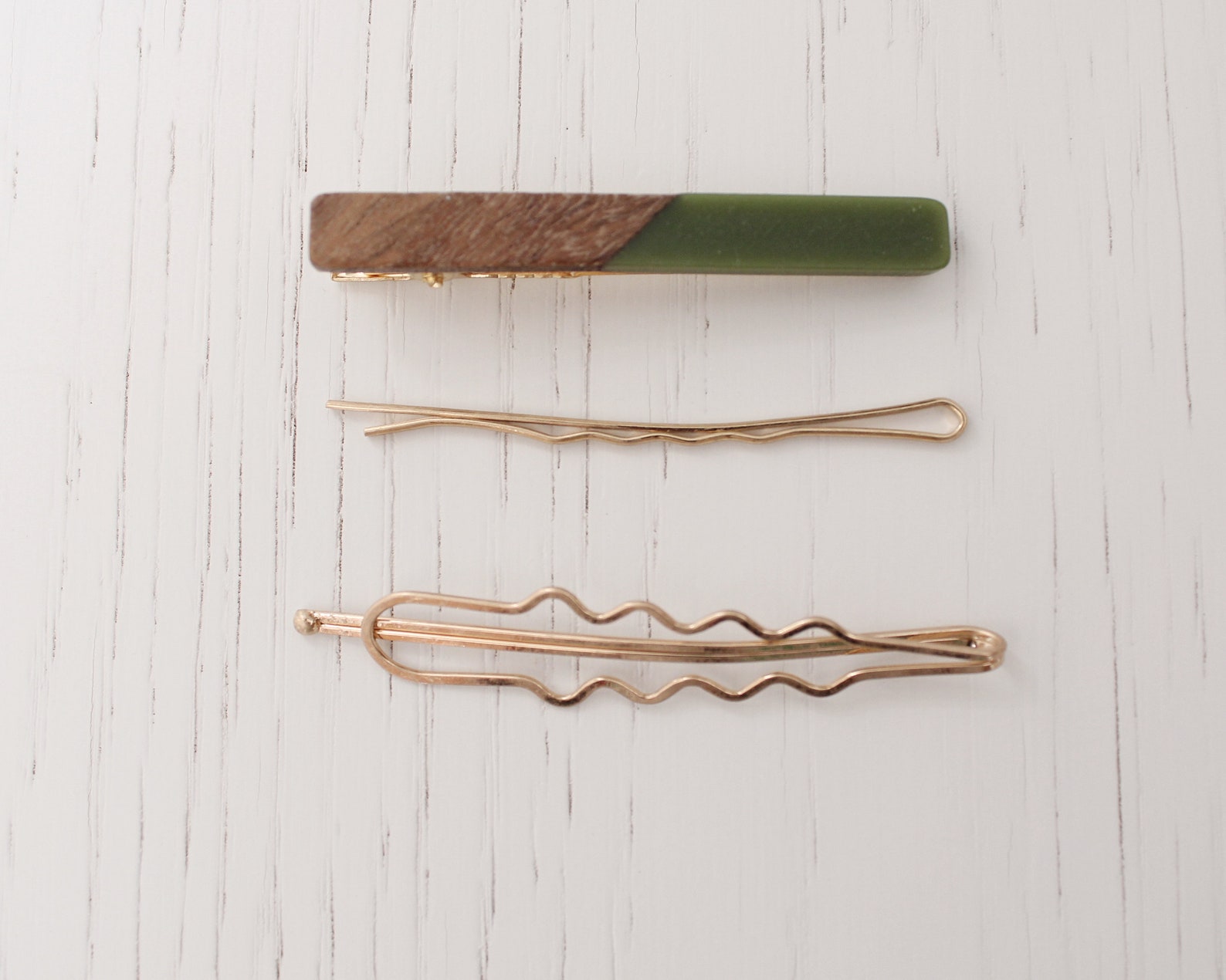 Natural Wood Hair Pins Set. Gold Barbie Pins. Sophisticated Hair ...