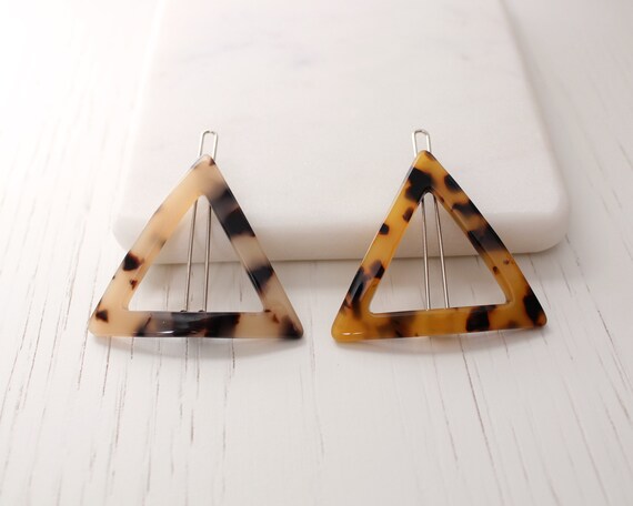 Triangle Tortoise Hair Pin. Triangle Acetate Hair Pin. | Etsy
