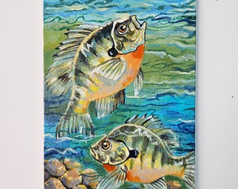 Bluegill Fish,fishing Art Print, Sunfish Bluegill, Fishing Nursery, Man ...
