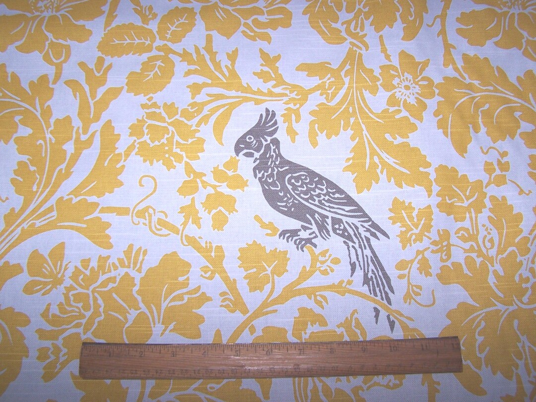 Premier Prints Barber Bird Corn Yellow White Cotton Slub, Fabric by the ...