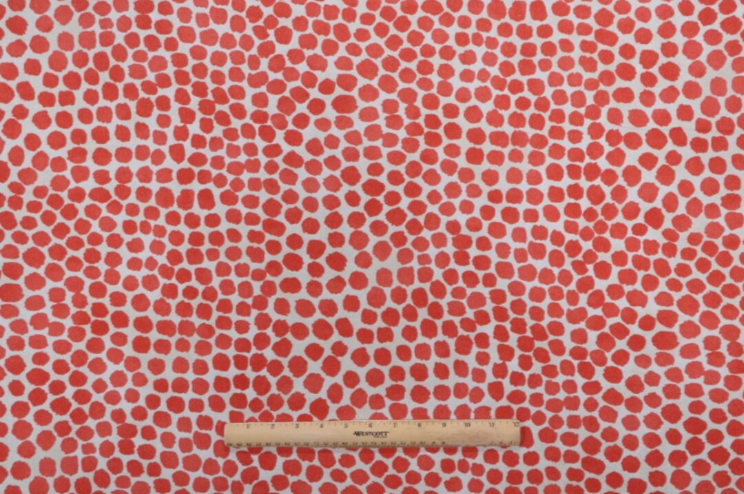 Genevieve Gorder Puff Dotty Orange Dots Indoor Outdoor Fabric by the ...