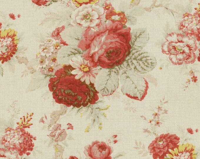 Waverly Norfolk Rose Crimson Red - Home Decor - Farmhouse - Yardage ...