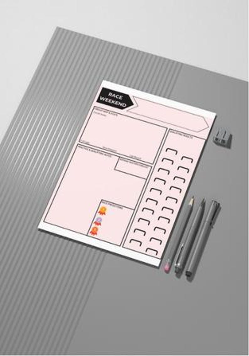 F1 Race Tracker Printable | Formula 1 Race Journal | Grand Prix Planner ...