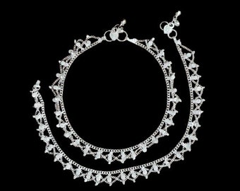 Pair of Antique Gold Kundan Indian Asian Payals Anklets With - Etsy UK