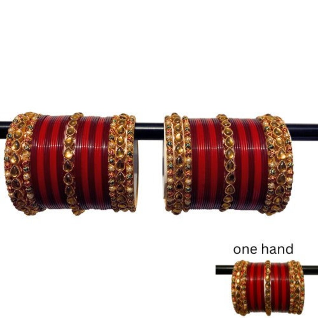 CLOSING SALE Two Tone Chura bridal Chura.patti Traditional Chuda-indian ...