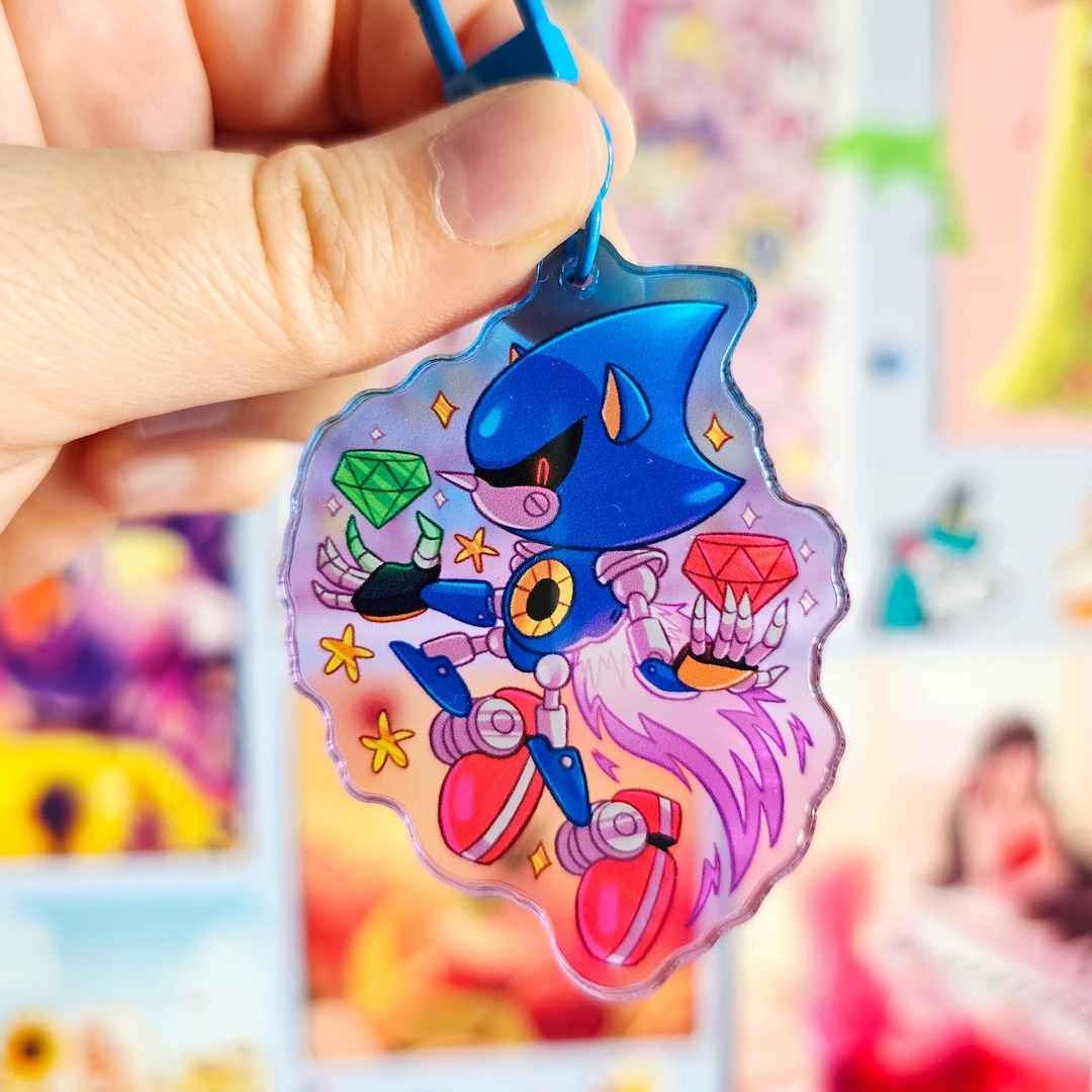 Metal Sonic Colourful Gradient Acrylic Keychain Charm - Etsy