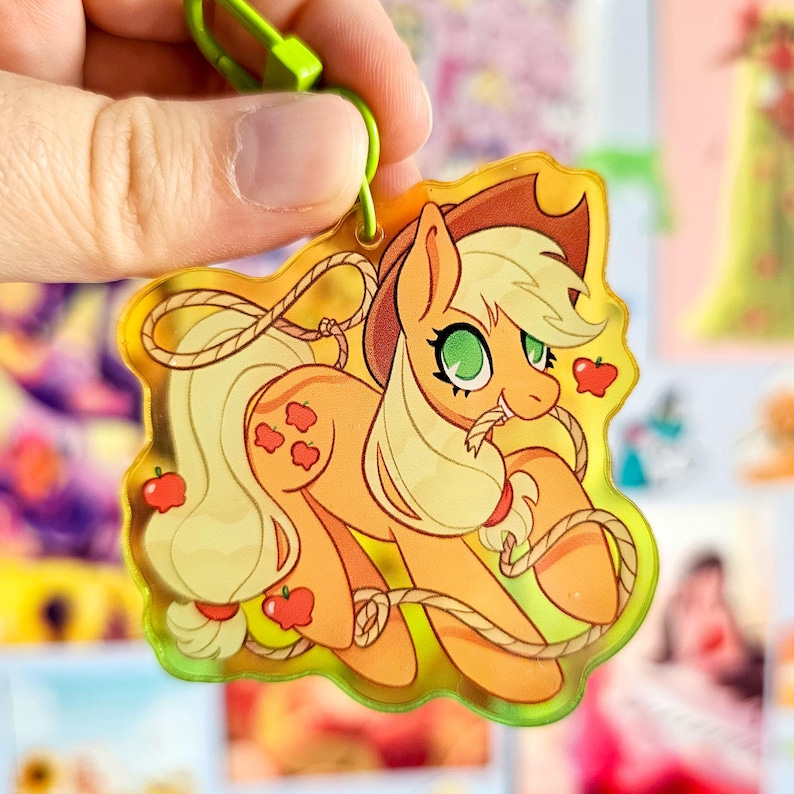MLP Friendship is Magic Gen 4 Colourful Gradient Acrylic Keychain Charm ...