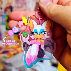Amy Rose the Hedgehog Colourful Gradient Acrylic Keychain Charm - Etsy