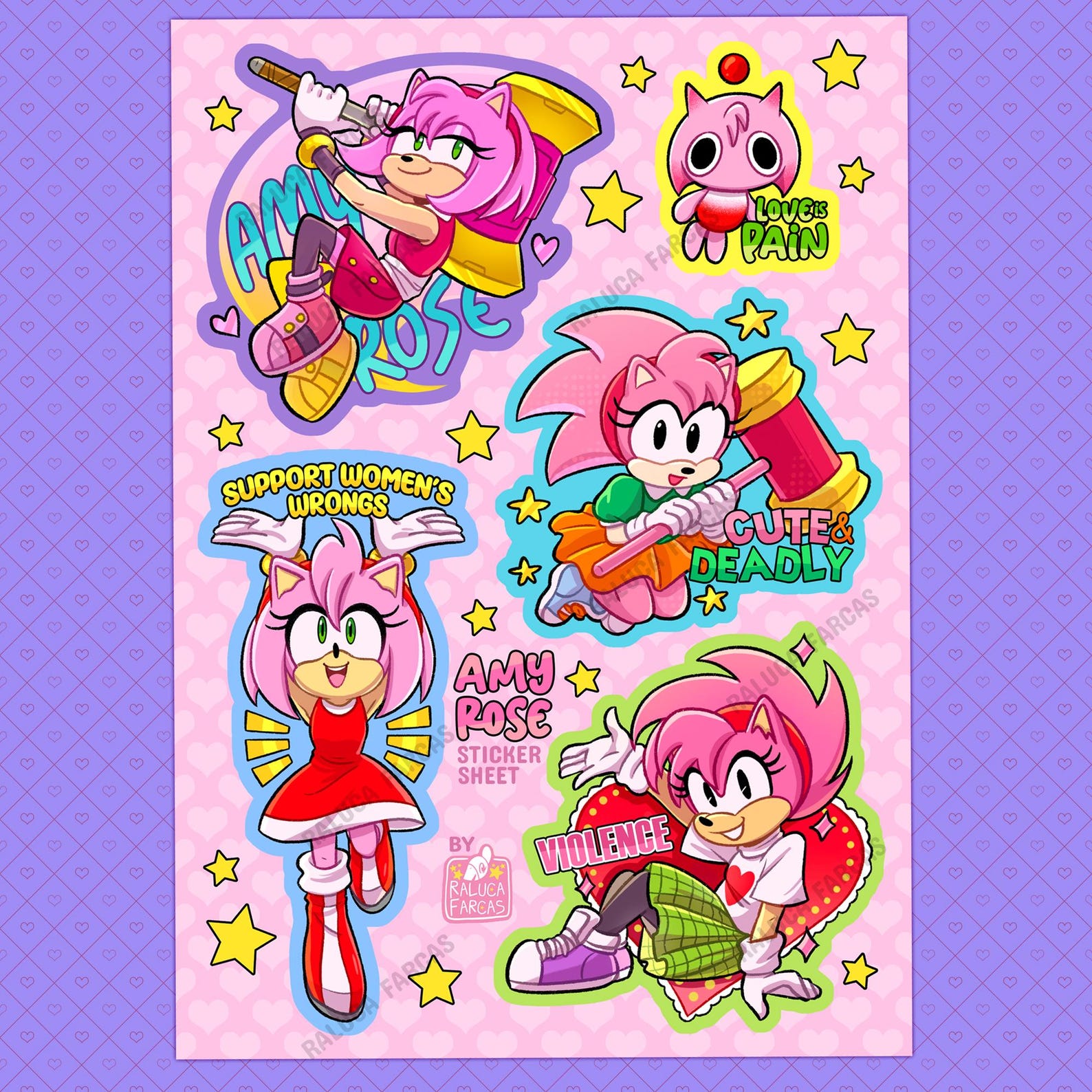 Amy Rose Inspired Sonic Boom Sonic the Comic Classic Vinyl Sticker ...