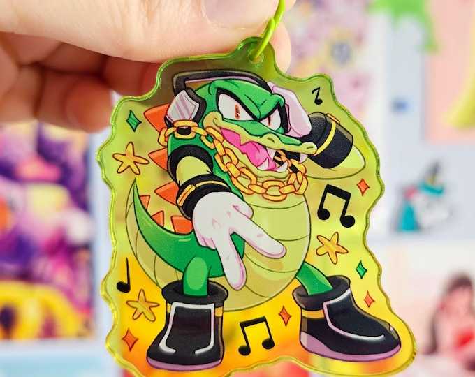 Vector the Crocodile Team Chaotix Colourful Gradient Acrylic Keychain ...