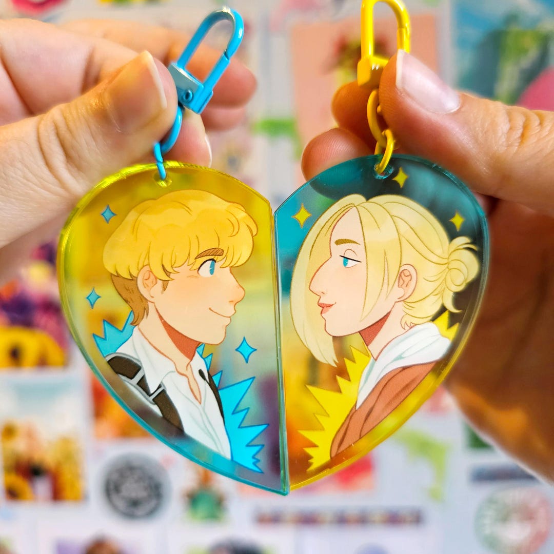 AOT SNK Anime Titan Ship Heart Colourful Keychain Charms - Etsy