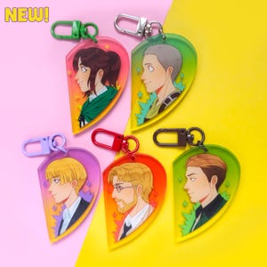 AOT SNK Anime Titan Ship Heart Colourful Keychain Charms - Etsy
