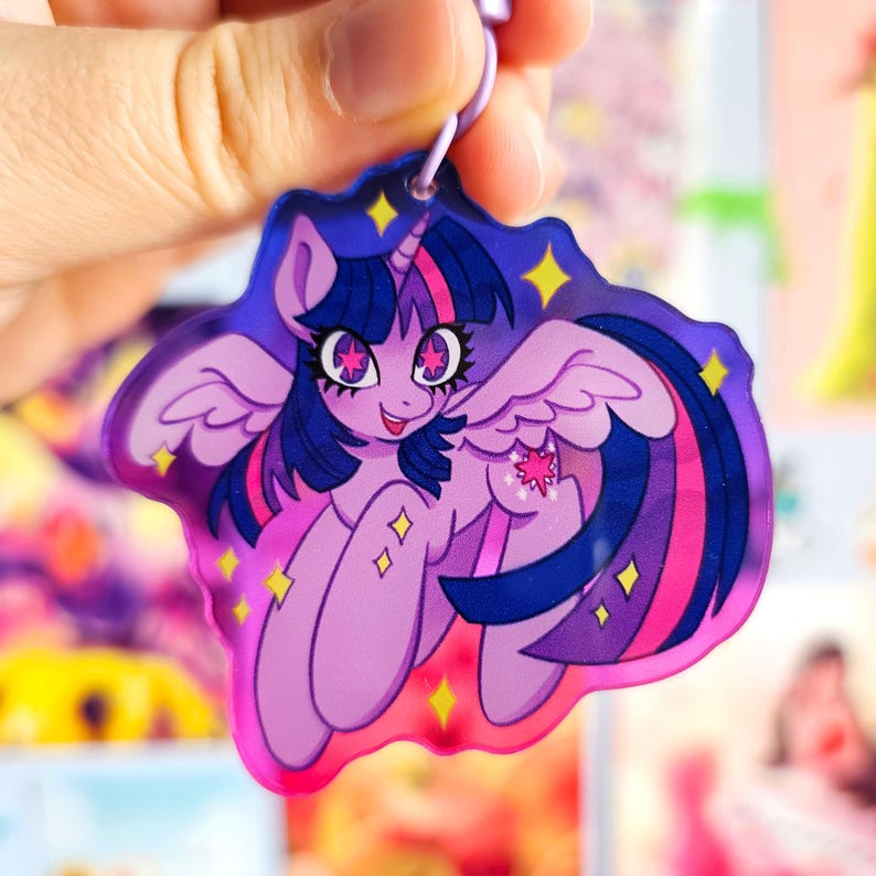 MLP Friendship is Magic Gen 4 Colourful Gradient Acrylic Keychain Charm ...