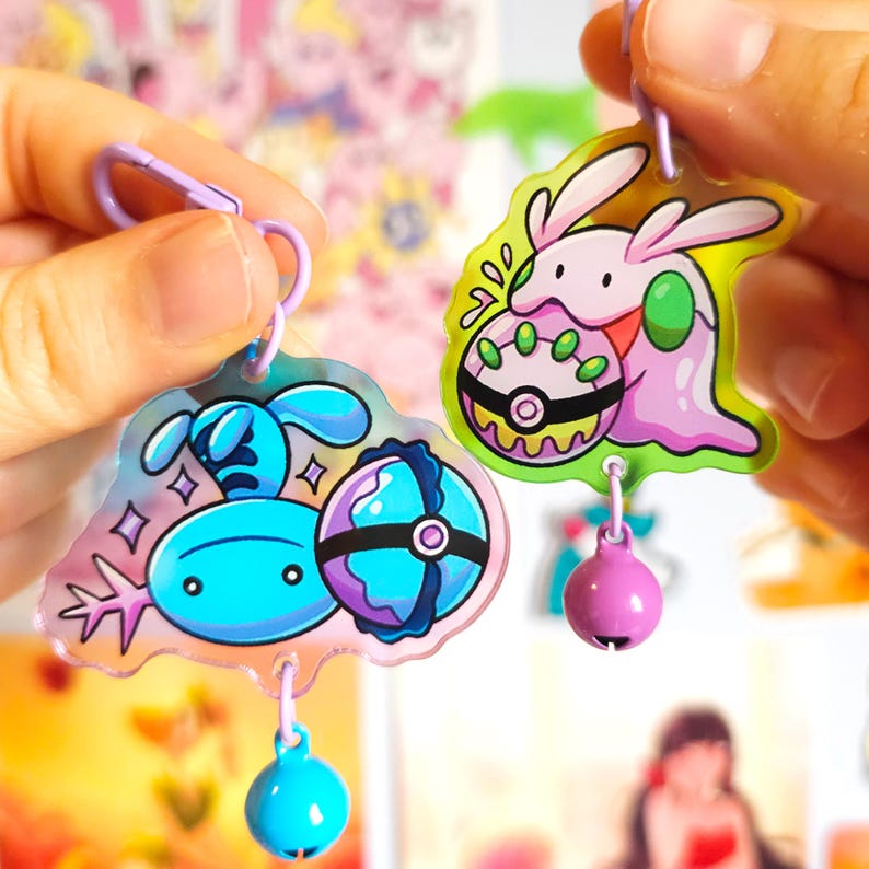 Pocket Monsters PKMN Evo Balls Colourful Acrylic Keychains: Wooper ...
