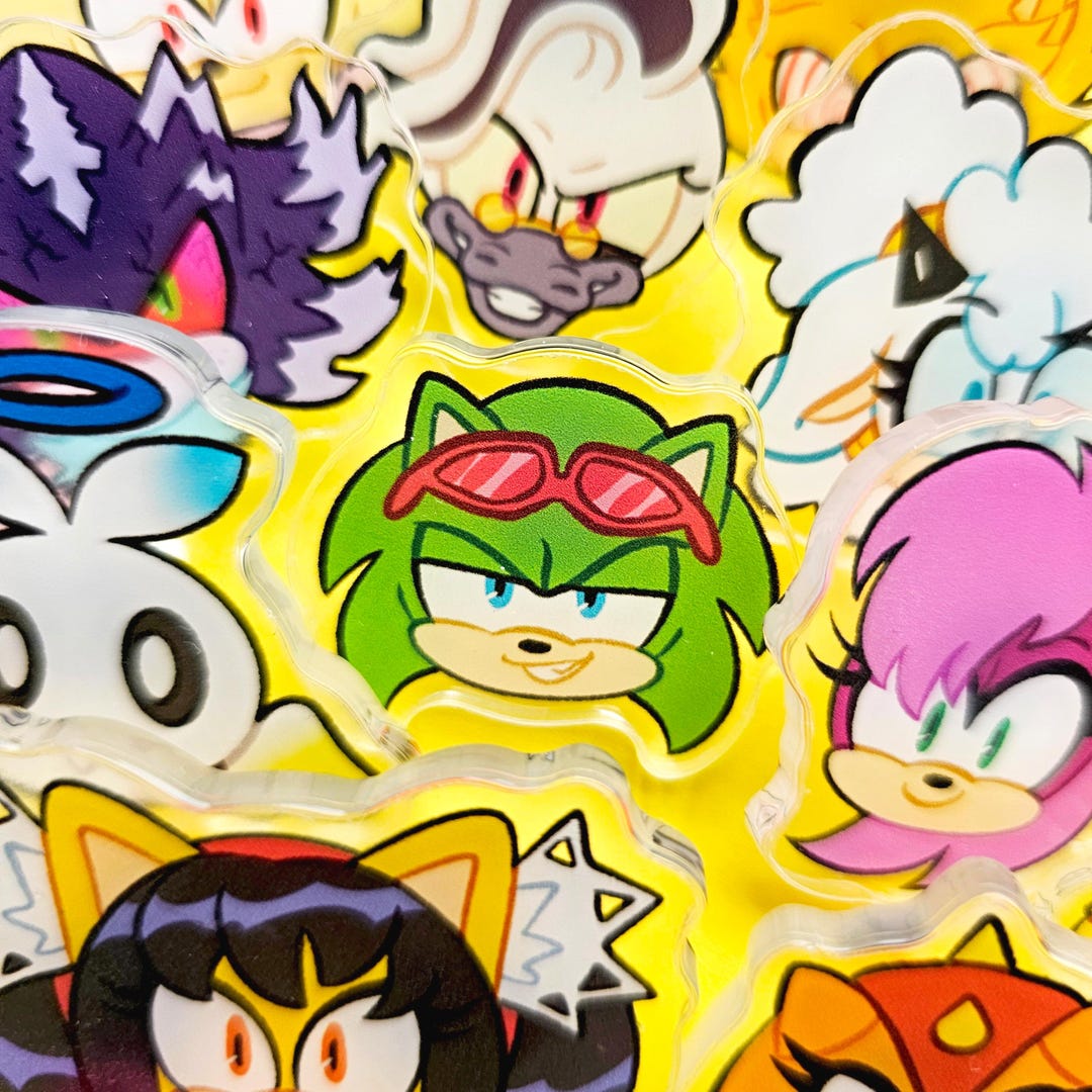Sonic The Hedgehog Acrylic Pins Scourge Werehog Mephiles Infinite Manic Dark Chao Omega