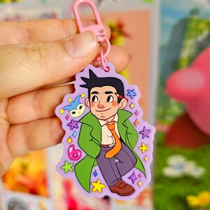 Phoenix Wright Ace Attorney Chibi Keychains Charms Miles Edgeworth Maya ...
