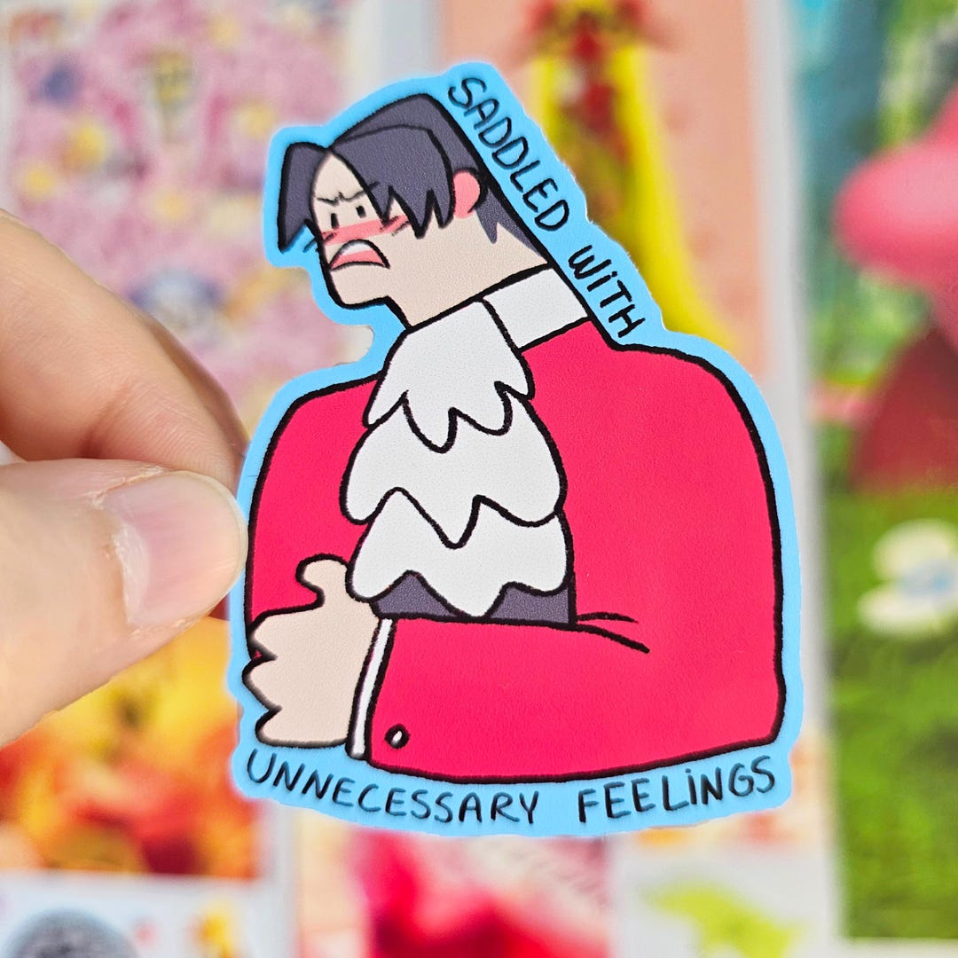 Ace Attorney Miles Edgeworth Unnecessary Feelings Meme Sticker - Etsy