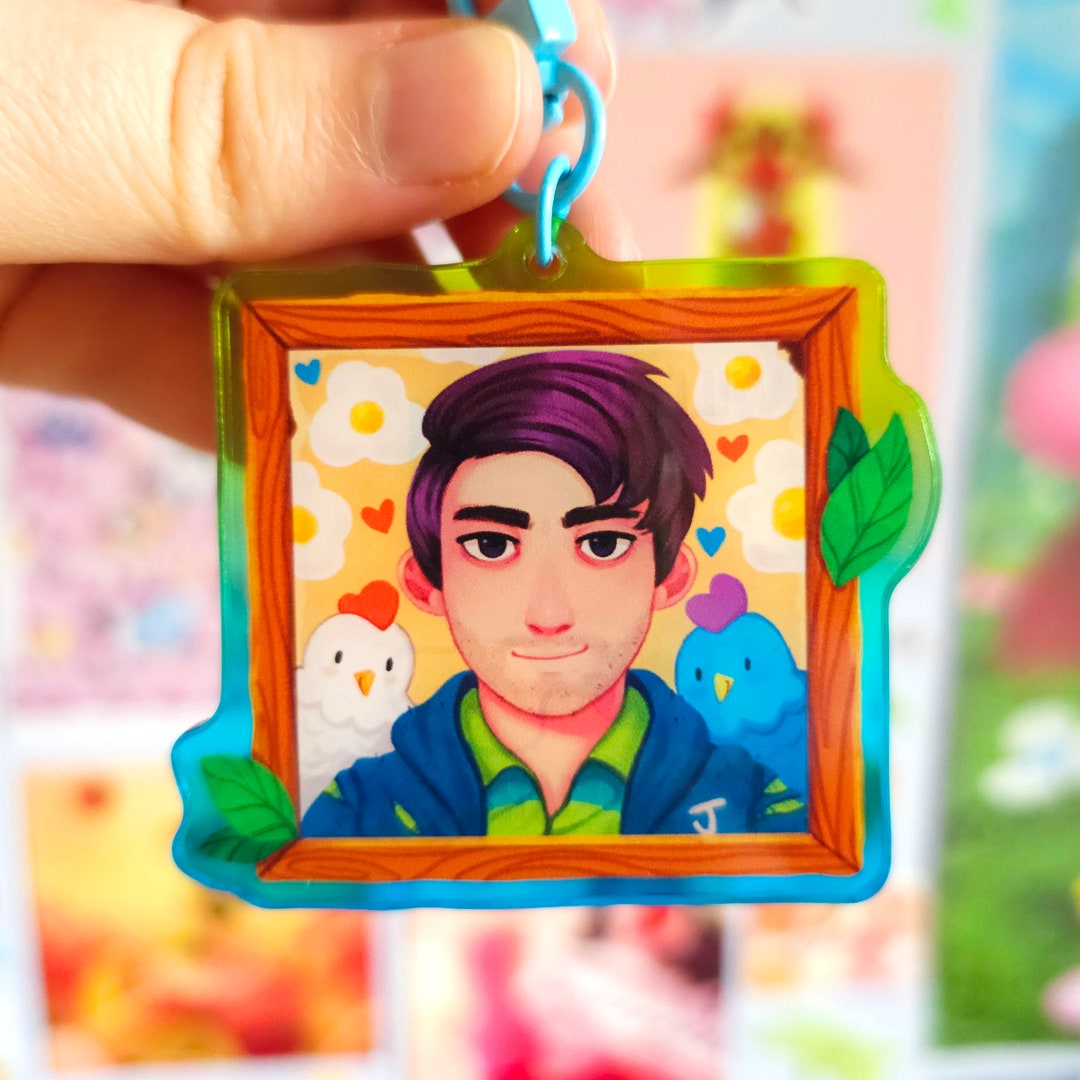 Shane Stardew Valley Bachelor Portrait Keychain Charm - Etsy