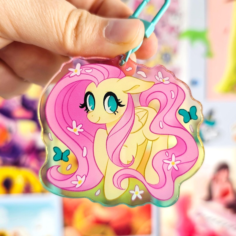 MLP Friendship is Magic Gen 4 Colourful Gradient Acrylic Keychain Charm ...