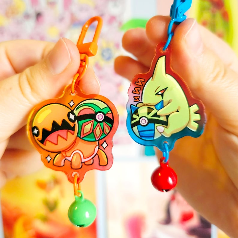 Pocket Monsters PKMN Evo Balls Colourful Acrylic Keychains: Wooper ...