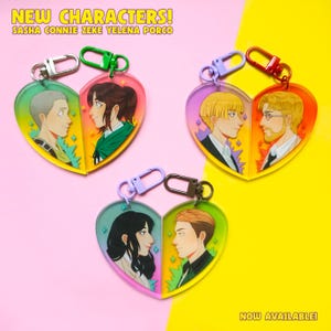 AOT SNK Anime Titan Ship Heart Colourful Keychain Charms - Etsy